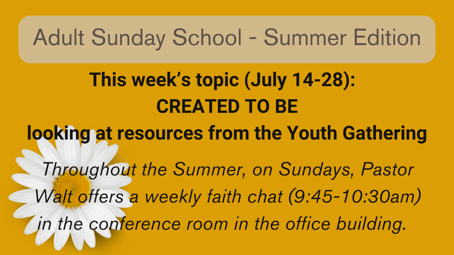 Adult Sunday School | Christus Victor Lutheran Church, ELCA